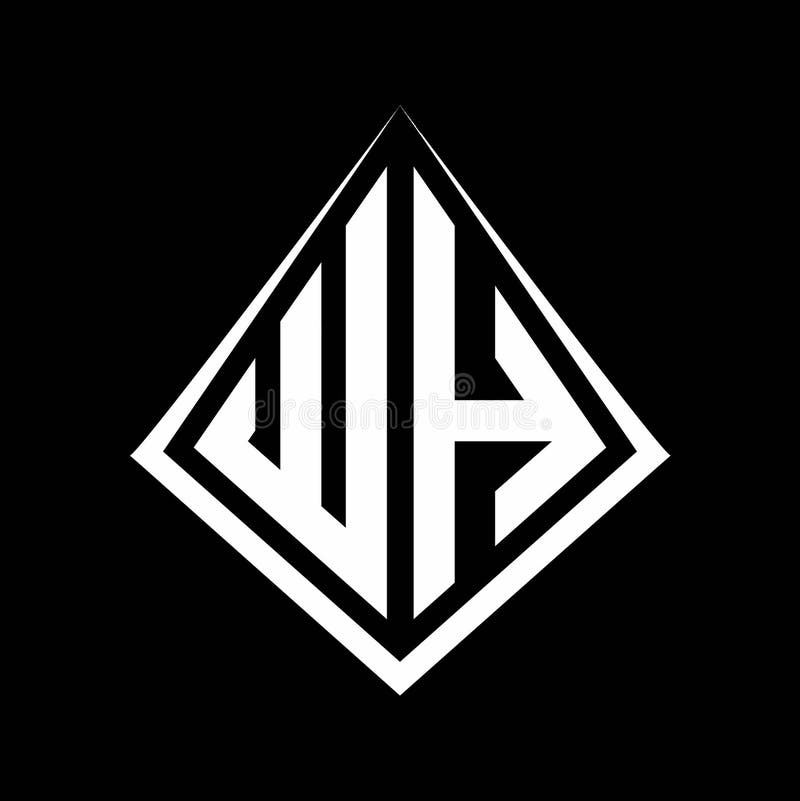 WH Logo Letters Monogram with Prisma Shape Design Template Stock Vector ...