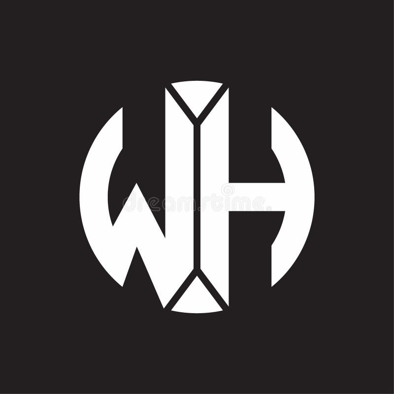 WH Logo Monogram with Piece Circle Ribbon Style Stock Vector ...