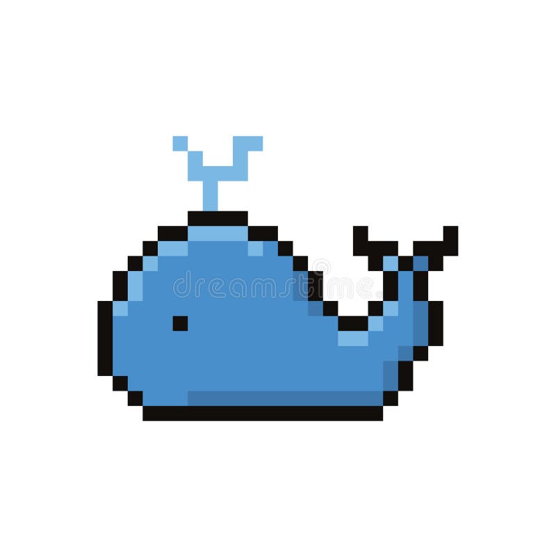 Whale 8-bit Vector Illustration. Vector Illustration Decorative Design ...