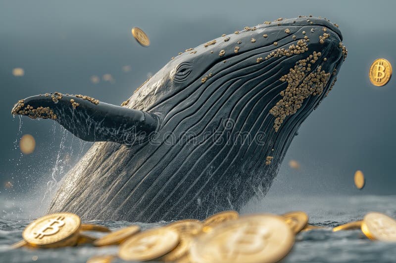Whale Breaching Over a Bitcoin Sea Chart Stock Illustration - Illustration of banking ...