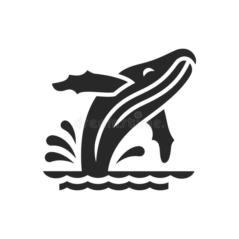 Whale Dive Icon stock vector. Illustration of symbol - 361760035