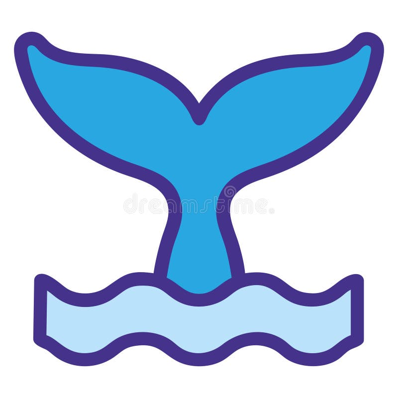 Whale fin marine life icon stock vector. Illustration of vibrant ...