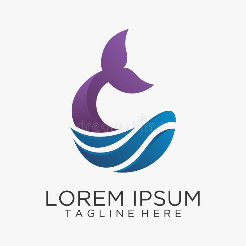 Whale fish logo design stock vector. Illustration of identity - 237770635