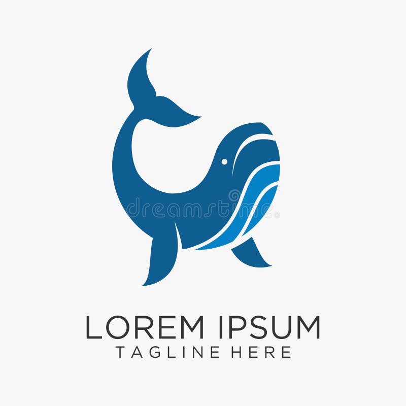 Whale fish logo design stock vector. Illustration of icon - 237770636