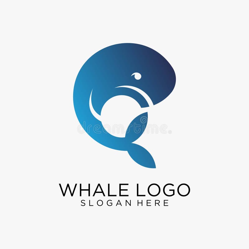Whale fish logo design stock vector. Illustration of blue - 237770642