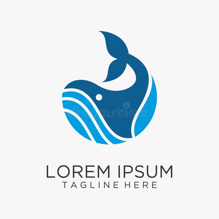 Whale fish logo design stock vector. Illustration of concept - 237770638