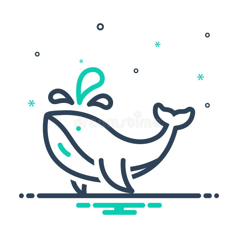 Mix Icon for Whale, Blue Whale and Aquatic Stock Illustration ...