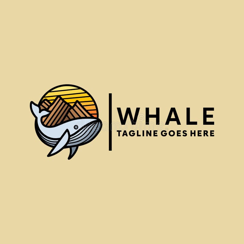 Whale Logo Symbol Design Illustration Vector Icon Emblem Stock Vector ...