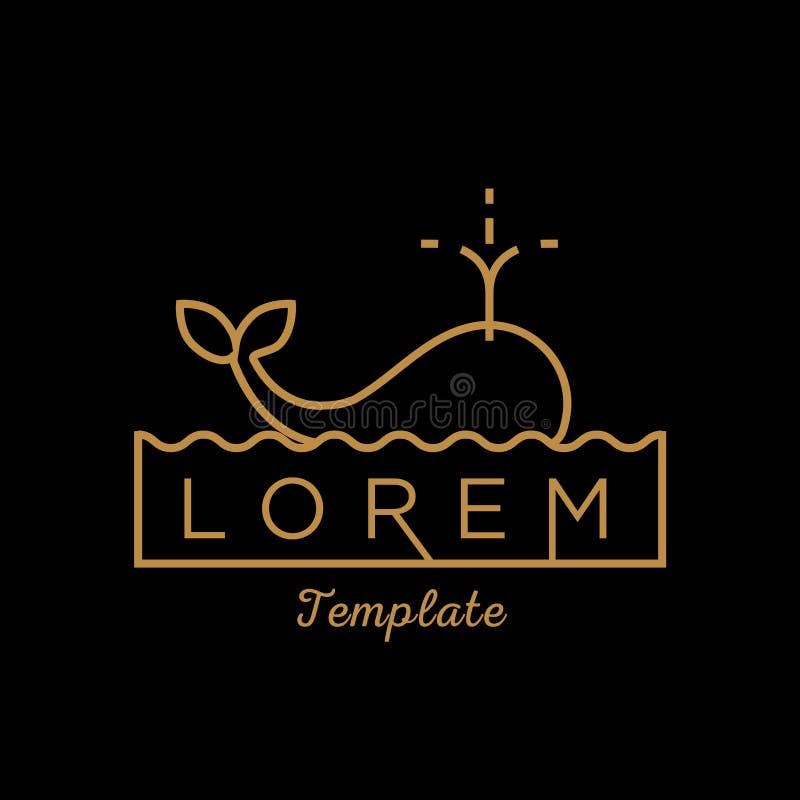 Whale Minimal Sign Vector Design Stock Vector - Illustration of ...