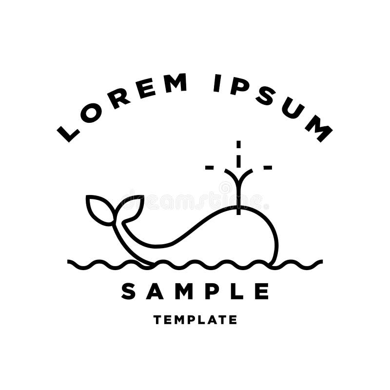 Whale Minimal Sign Vector Design Stock Vector - Illustration of icon ...