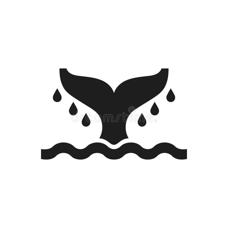 Whale Ocean Splash Icon stock vector. Illustration of icon - 361851957