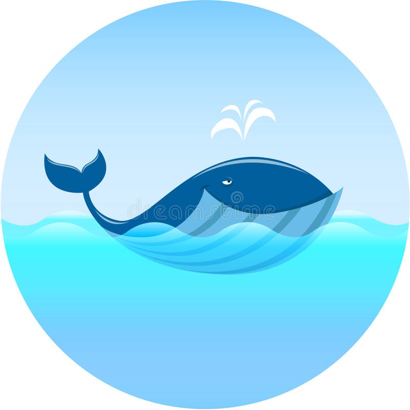 Whale in ocean - vector stock vector. Illustration of icon - 51409992