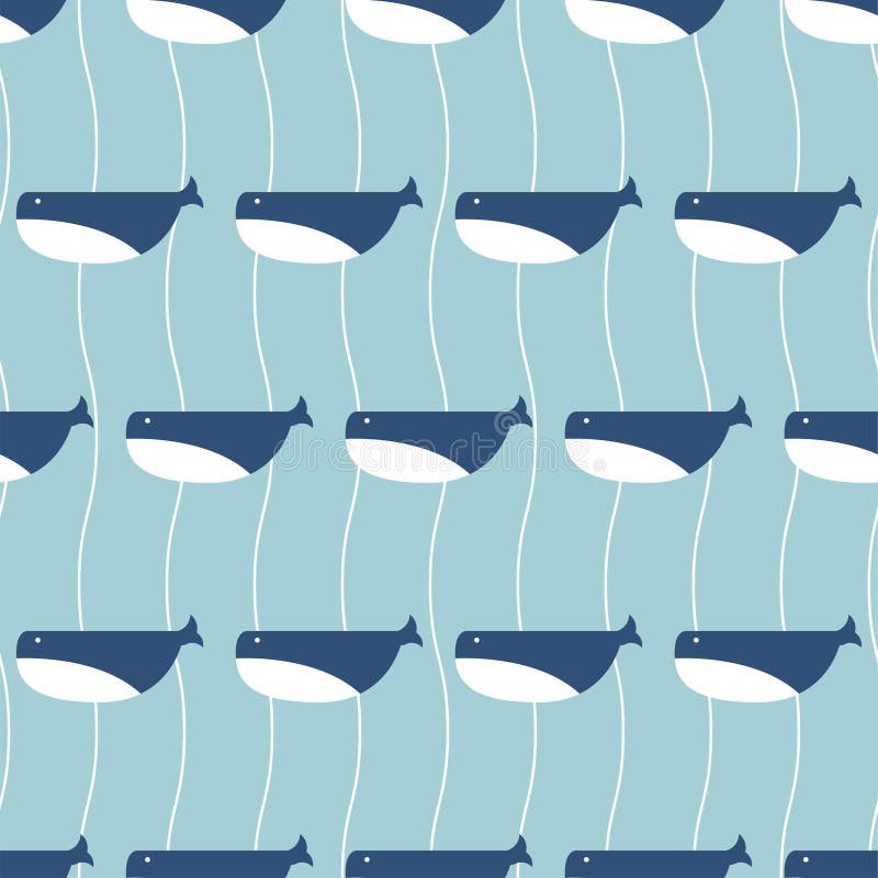 Whale Seamless Pattern Background, Seamless Background, Vector Stock ...