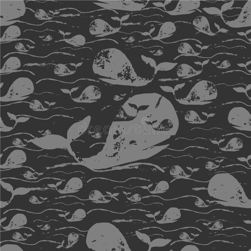 Whale seamless texture stock illustration. Illustration of rounded ...