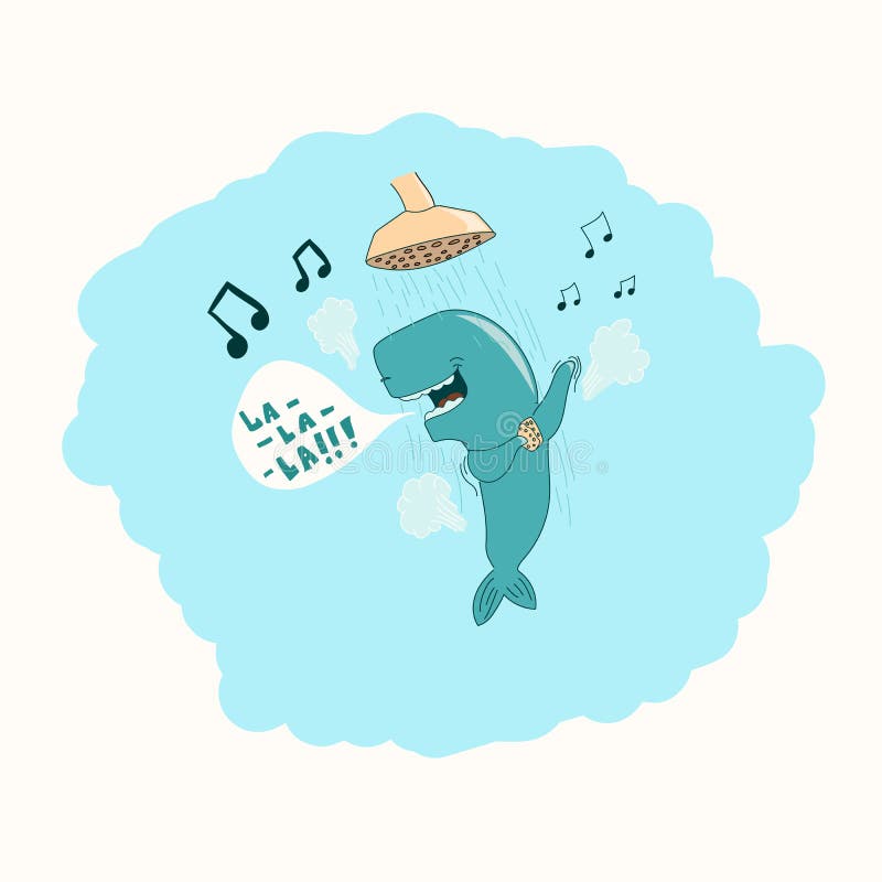 Singing whale stock vector. Illustration of aquatic, whale - 13279686
