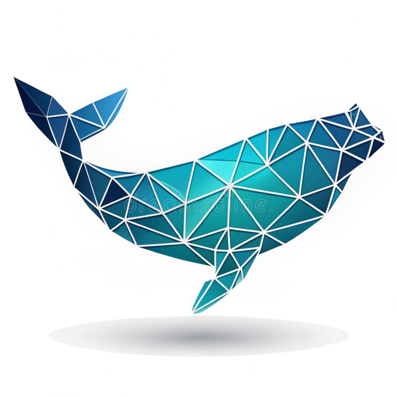 Geometric Whale with Stylized Tail Stock Illustration - Illustration of ...