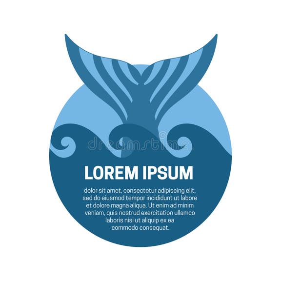 Whale tail label. stock vector. Illustration of cachalot - 73906140