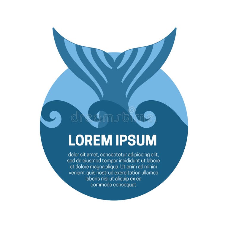 Whale tail label. stock vector. Illustration of cachalot - 73906140