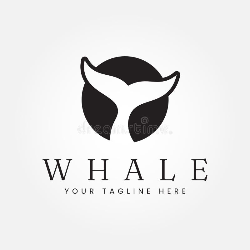 Whale Tail Logo Vector Illustration Design, Cute Whale Fish Logo Stock ...