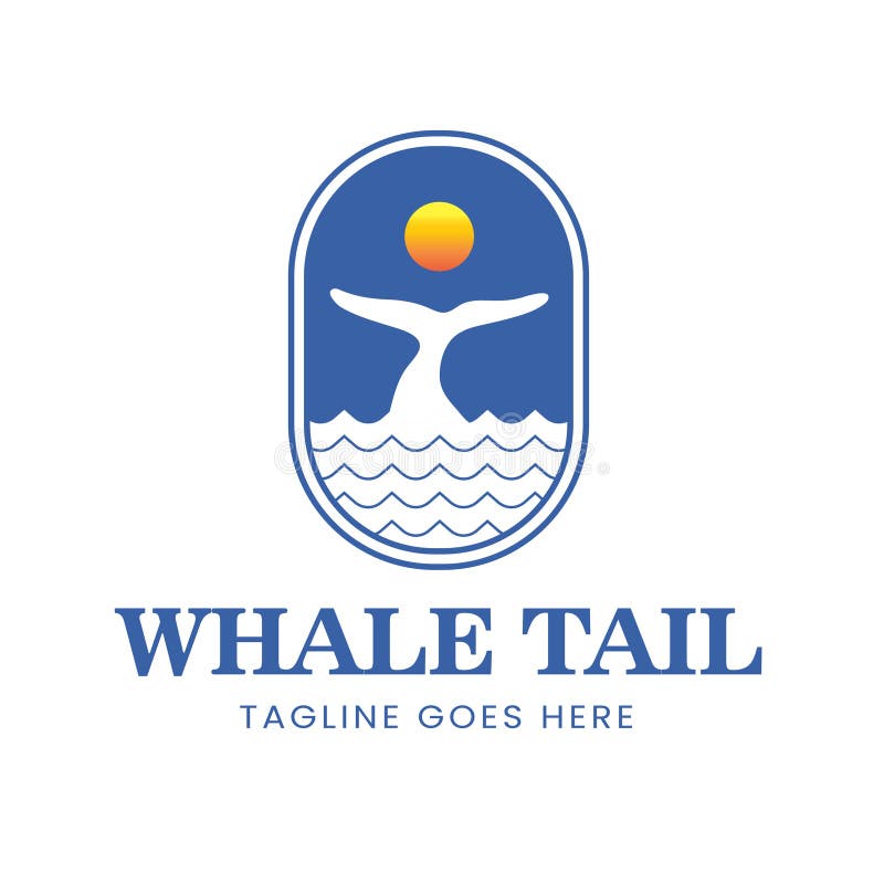 Whale Tail Logo Vector Illustration Simple Vintage Design Whale Tail ...