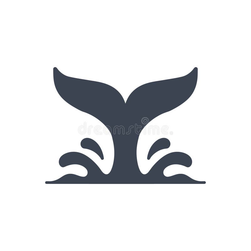 Whale Tail Splash Icon stock vector. Illustration of ocean - 384694961