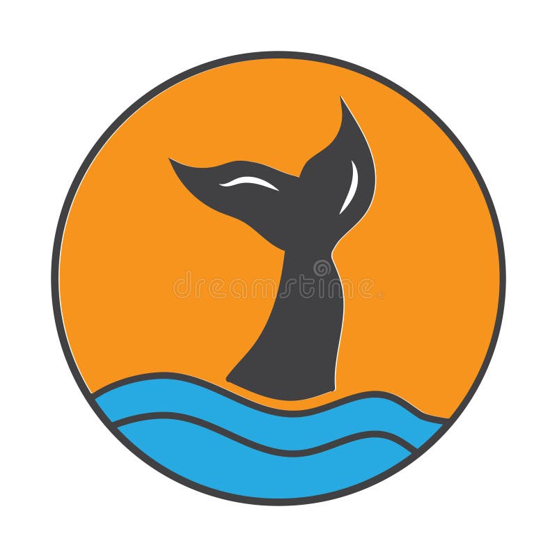 Whale Tails / Mermaid Tail Flat Color Icon for Apps or Website Stock ...