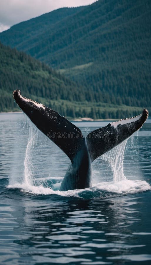 Whale Tale Wallpaper for Your Phone. Vertical Orientation Stock ...