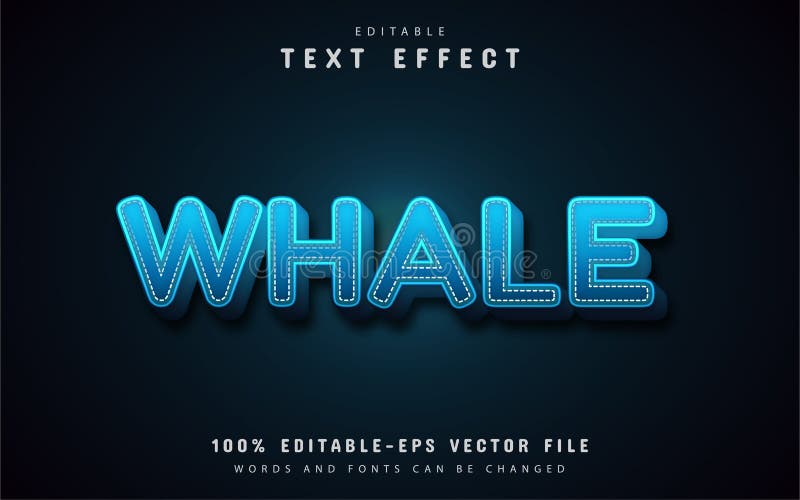 Whale text effect editable stock vector. Illustration of title - 256127474