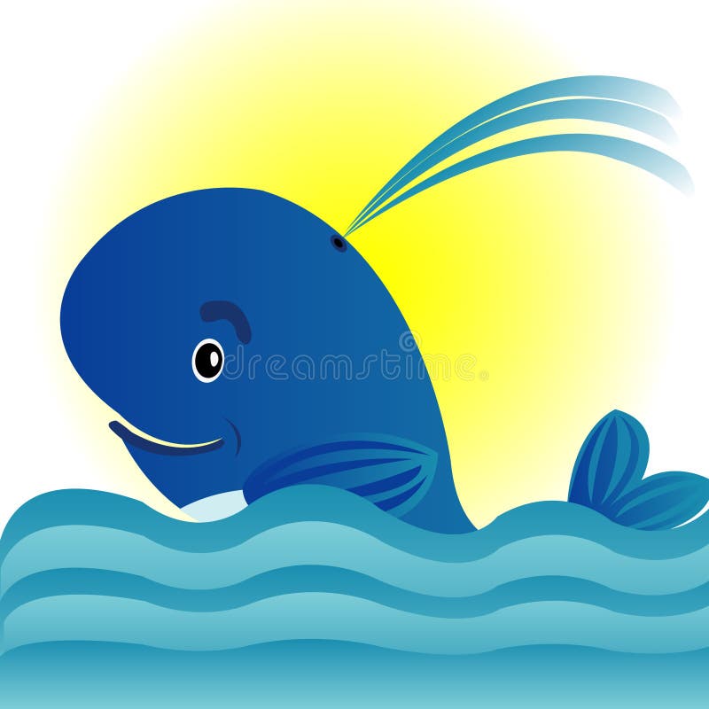 Whale in turn blue sea stock vector. Illustration of blue - 17740320