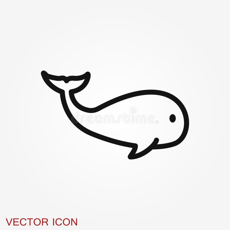 Whale Vector Icon. Underwater. Animal Symbol Isolated On Background ...