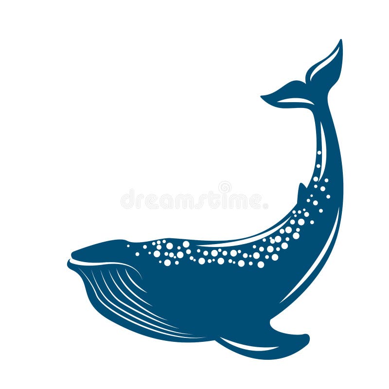 Whale. Vector Illustration, Flat Style. Isolated on White Stock ...