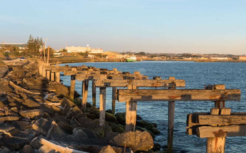 Old wharf posts - artistic stock photo. Image of smooth - 4156664