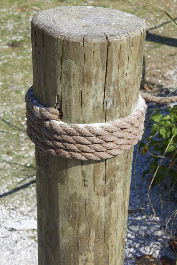 Wharf-dock Post with Rope Attached Stock Photo - Image of stanchion ...