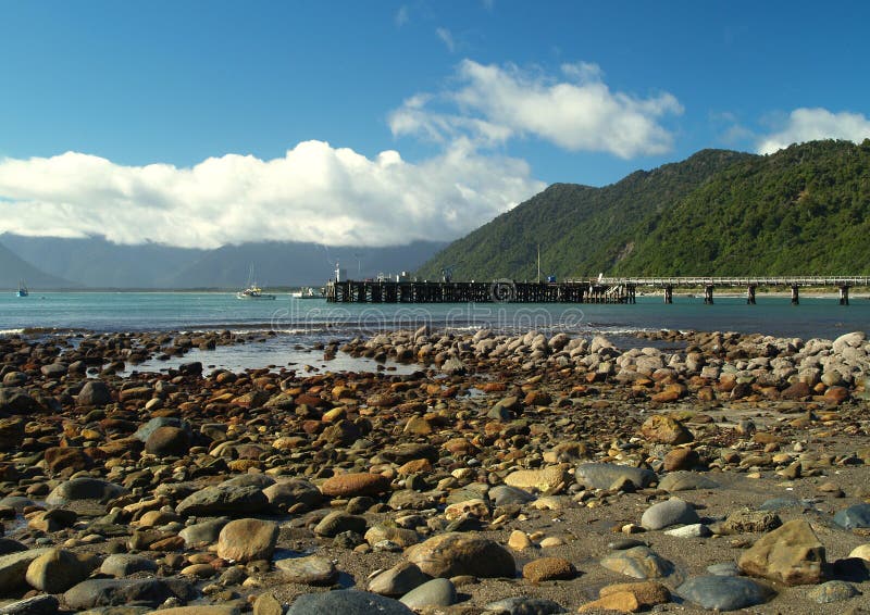 Wharf in Jackson bay stock image. Image of westland, cloud - 22392785