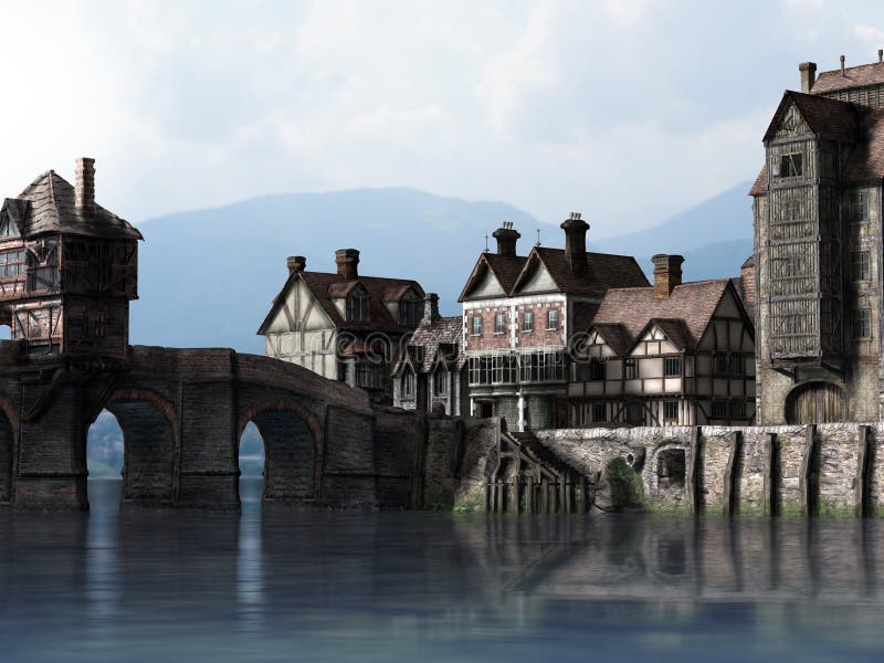 Medieval Docks stock image. Image of medieval, bridge - 59690475