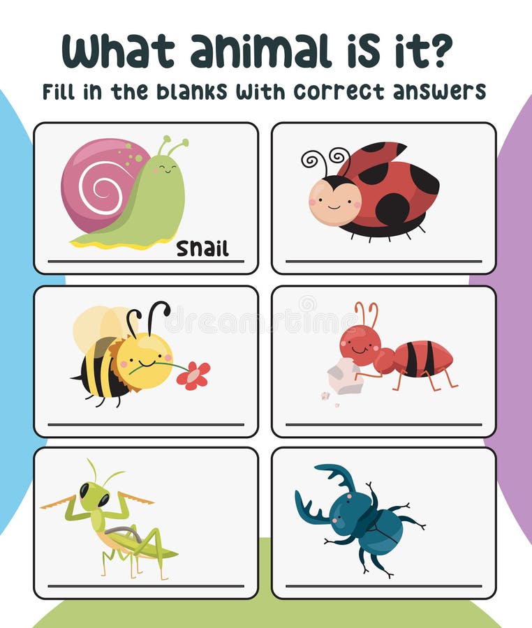 What Animal is this Worksheet. Writing Practice for Children. Stock ...