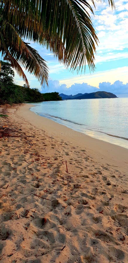What an Awesome View of the White Long Beach! Stock Photo - Image of ...