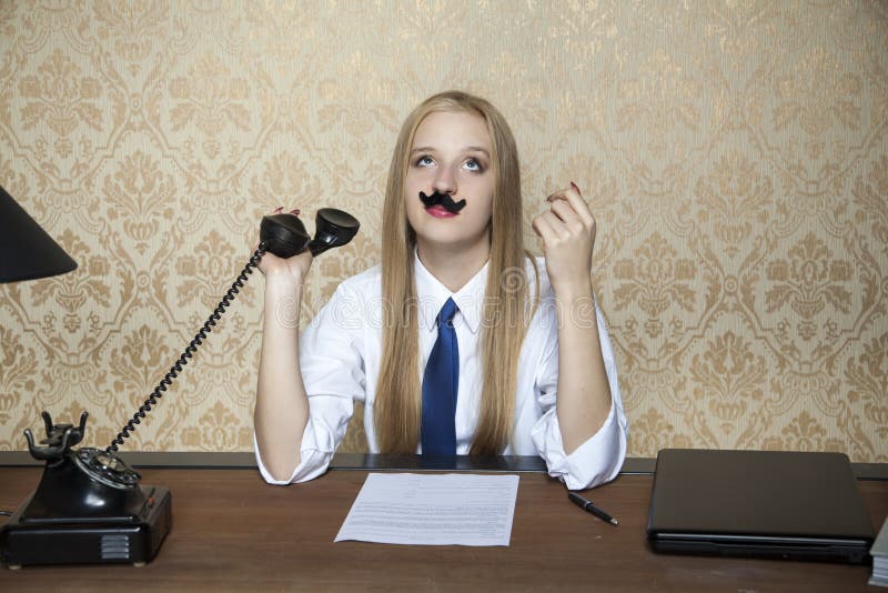 What a Boring Conversation on the Phone Stock Image - Image of looks ...