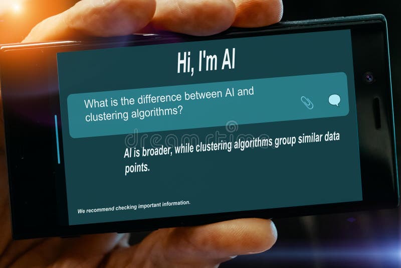 What is the Difference between AI and Clustering Algorithms Stock Photo ...