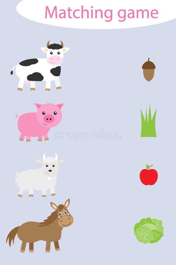 What Do they Eat. Matching Activity for Children with Animals and Food ... What Do they Eat. Matching Activity for Children with Animals and Food ...