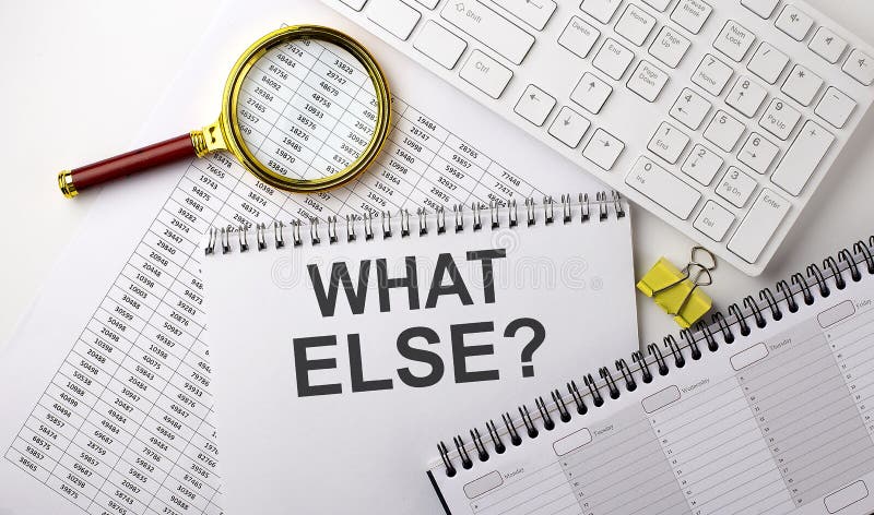 WHAT ELSE Text on a Keyboard Wirh Chart and Pencil Stock Photo - Image ...