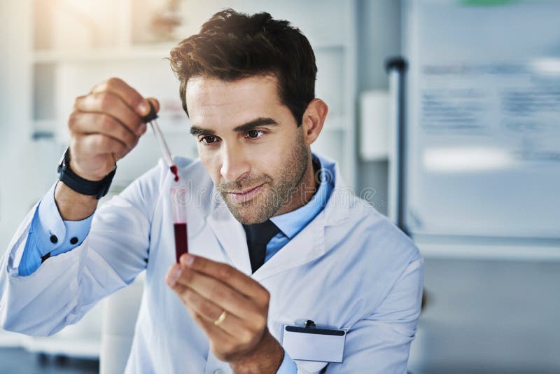 What a Fascinating Find. a Scientist Analyzing Medical Samples in a Lab ...