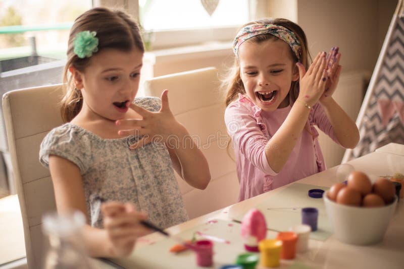 This is How it is Done, Little Girl Stock Image - Image of helping ...