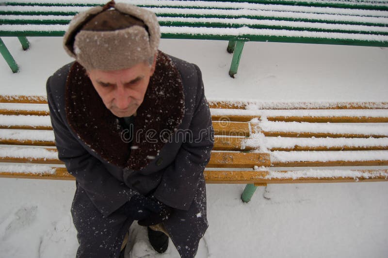 Old Man Wondering about Life Stock Image - Image of cold, grandfather ...