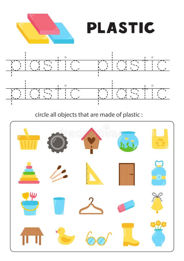 What is Made of Plastic. Circle All Plastic Objects. Education ...