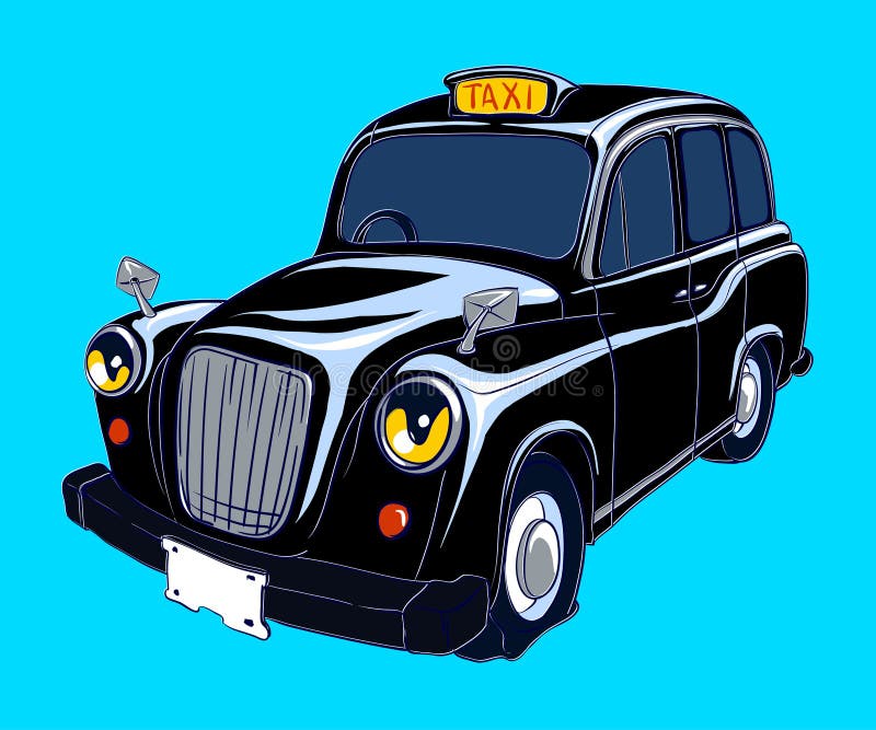 Classic Black London Taxi Cab Drawn in Vector Isolated Stock ...