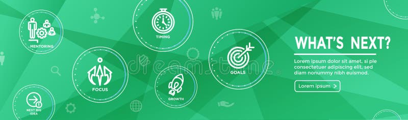 What`s Next Header Web Banner Showing the Next Big Idea Stock Vector ...