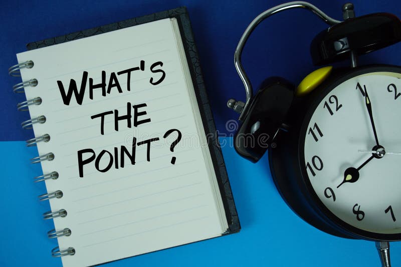 What S the Point? Text Written on Notebook Paper with Alarm Clock Stock ...