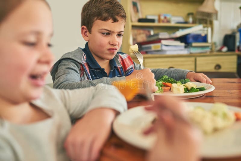 What is this Stuff, Anyway. Two Grumpy Children Refusing To Eat Their ...