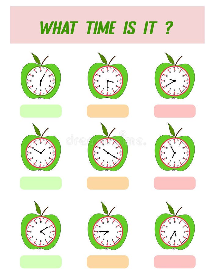 What Time is it. Learning Time on the Clock. Educational Activity ...